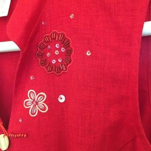 Russell Kemp | Tops | New Russell Kemp Cherry Red Shirt With Beading ...